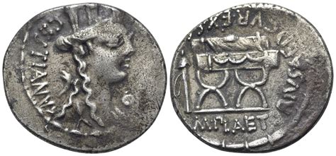 Rome Republic M Plaetorius M F Cestianus Rome 57 Bc Ar Denarius