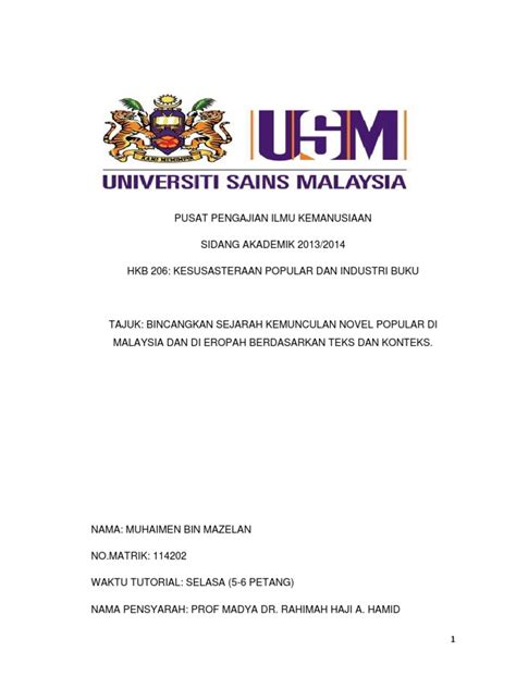 Sejarah Novel Popular Di Malaysia Dan Eropa Pdf
