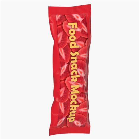 Small Food Package Mockup Red 3d Model 29 3ds Blend C4d Fbx Max