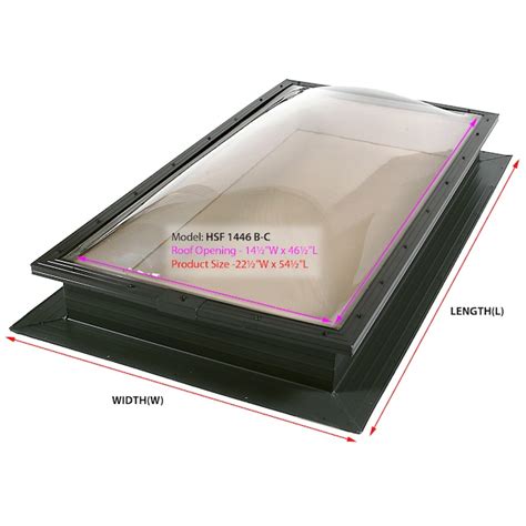 Sun Tek 14 12 In X 46 12 In Fixed Self Flashing Aluminum Skylight