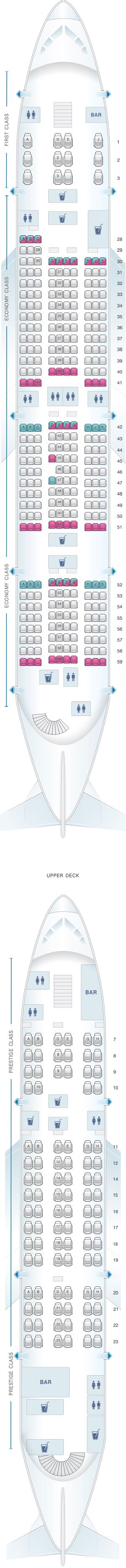 Seat Map Korean Air Airbus A380 800 407pax Seatmaestro