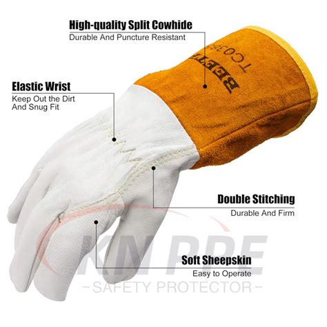 Tig Welding Gloves Large Kevlar Thread Welding Gloves With 4 Inch