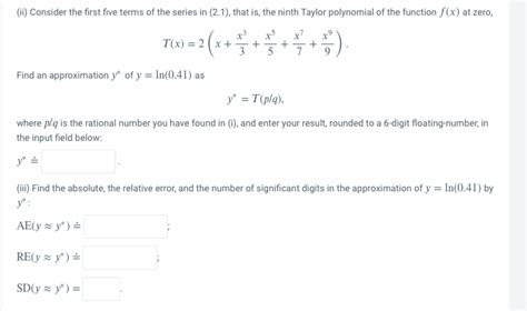 Solved Taylor Seriespolynomials Natural Logarithm All