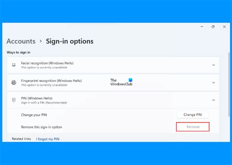 Fix Windows Hello PIN Remove Button Greyed Out In Windows 11 10
