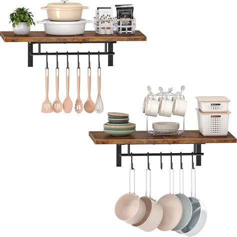 Choezon Wall Mounted Pot Racks Set Of 2 Hanging Pot Rack