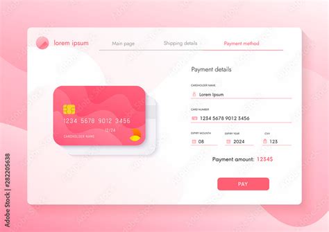 web site page with payment details information form ui design browser