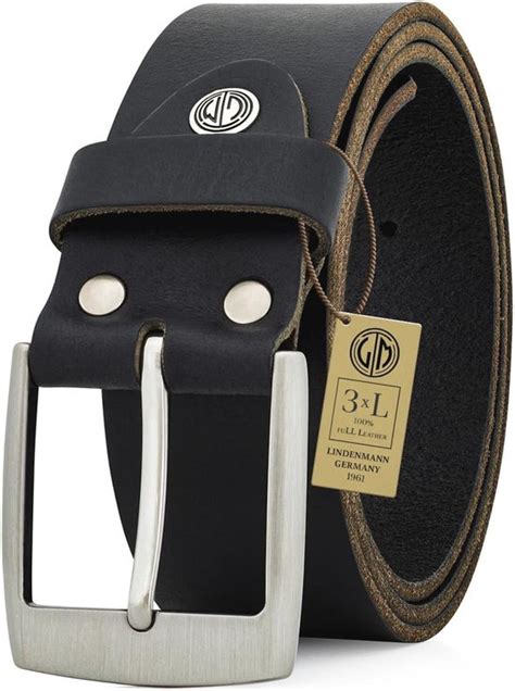 Heren Riem Buffelleer 40mm Zwart Sportieve Leren Jeansriem Bol