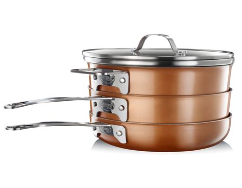 Gotham Steel Stackable Space Saving 5 Piece Copper Nonstick Cookware Set And Reviews Wayfair Canada