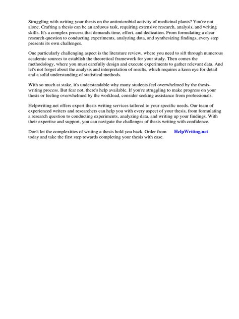 Antimicrobial Activity Of Medicinal Plants Thesis Pdf Pdf Antimicrobial Microbiology