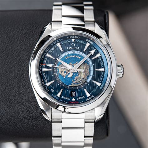 Omega Seamaster Aqua Terra Worldtimer Co Axial Bracelet Blue Dial