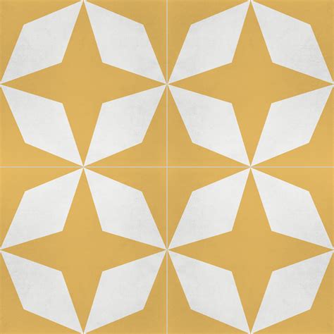 Handmade Encaustic Cement Tile Pattern Design Céleste 03 Geometric