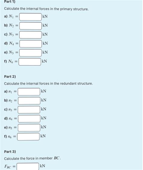 Solved Use The Force Method To Determine The Force In Member