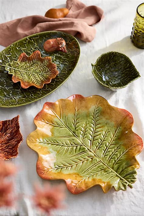 Fallen Leaf Ceramic Serving Platter Terrain