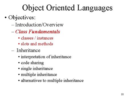 Object Oriented Languages Objectives Introductionoverview Class