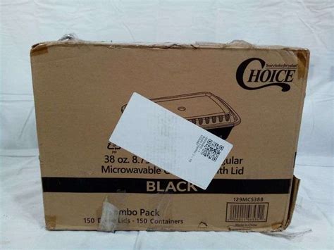 Choice Rectangular Microwavable Container With Lid Combo Pack 38oz 8