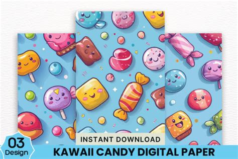 Kawaii Candy Digital Paper Graphic By Digital Art12 · Creative Fabrica