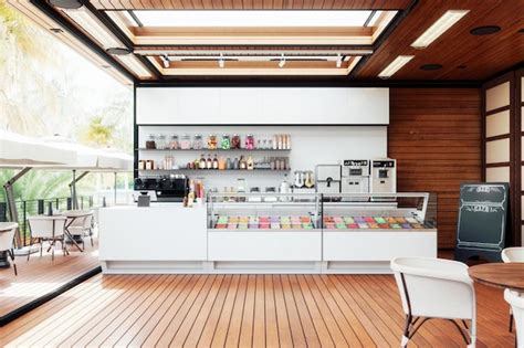 Premium Photo Interior Of An Ice Cream Shop In A Cafe
