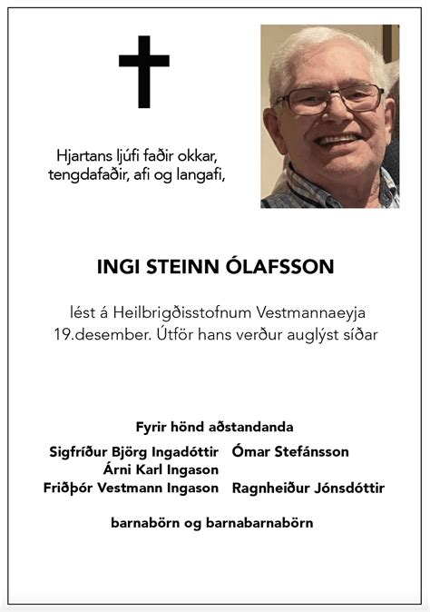 Ingi Steinn Ólafsson Tígull Is Viðburðir í Vestmannaeyjum]
