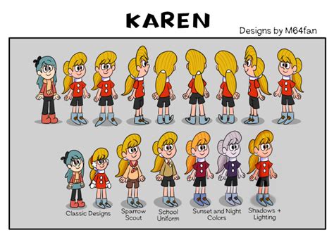 Karen Has A Model Sheet Now Complete With Hilda As A Reference Alternate Designs For Sparrow