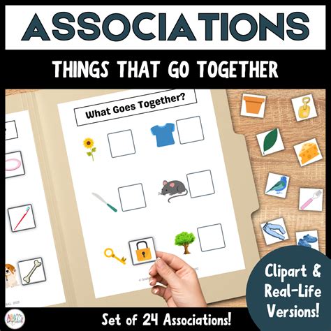 Associations File Folder Activities Clipart And Real Life Versions