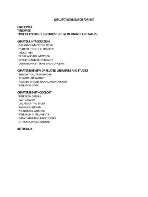 Qualitative Research Format Pdf