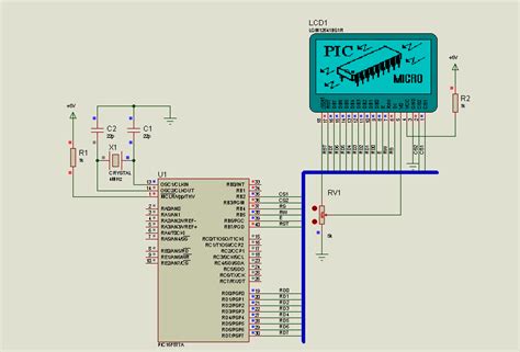 Pic16f877 Ks0108 Circuit Examples Microbasic Proteus Isis Electronics