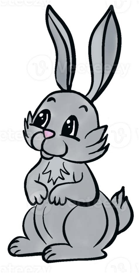 Grey Cute Hare 56664806 Png