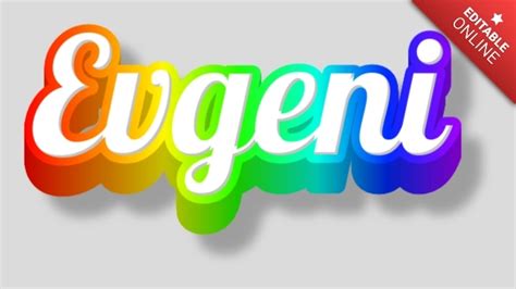 Evgeni Gay Pride 3d Text Effect Generator