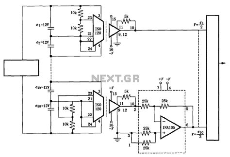 Battery Monitoring Instrumentation Amplifier Circuit Diagram Iso120 And