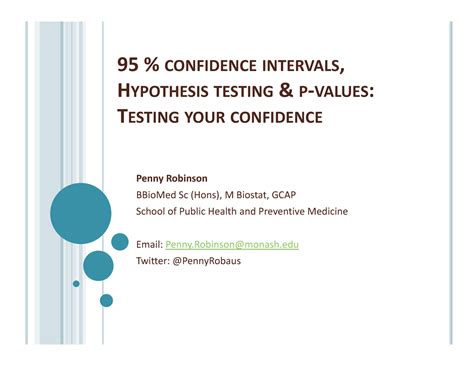 Lecture Week 5 Confidence Intervals Hypothesis Testing And Pvalues