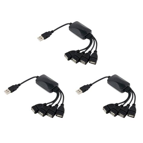 3x 1 Male To 4 Female Usb Hub Splitter Extend Cable Usb 20 Extension Data Cable Power Adapter