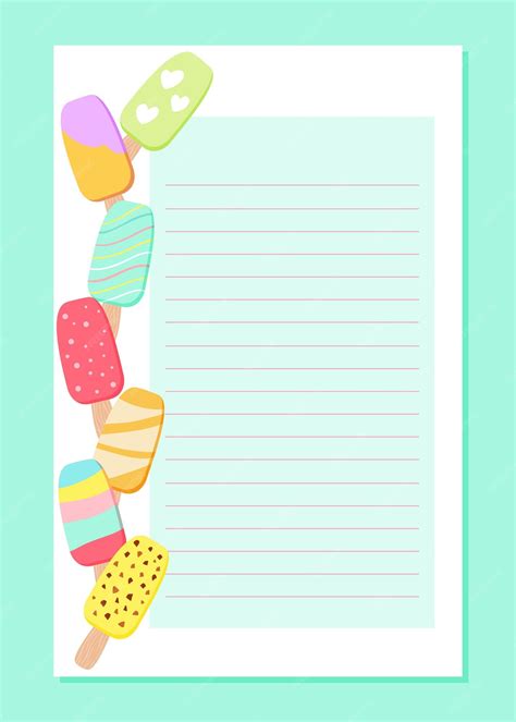 Premium Vector Hand Drawn Popsicle Note Pad Template