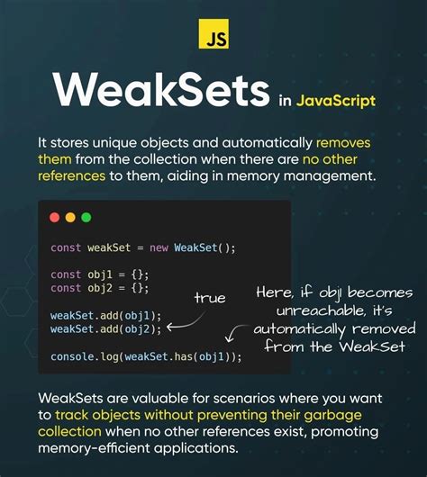 ⌨️ Weaksets In Javascript Unlike Set It Cannot Hold Primitive Values