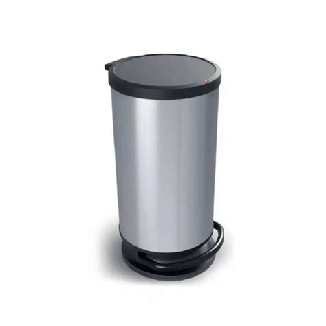 Plastic Trash Bin Metallic Film Coated 20l With Pedal Medica100