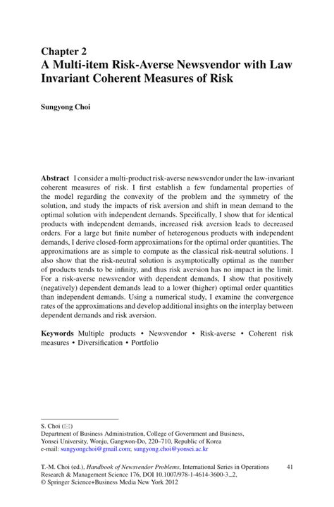 Pdf Handbook Of Newsvendor Problems