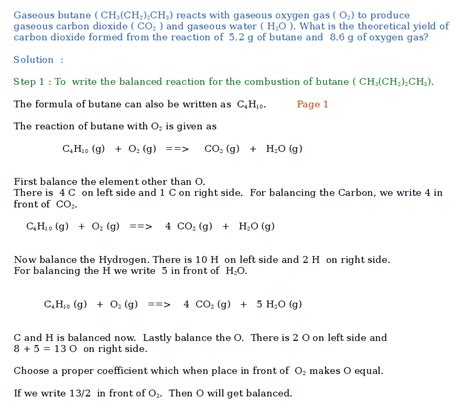 [Solved] Gaseous butane ( CH3(CH2), CH3 ) reacts with gaseous oxygen gas (2)... | Course Hero