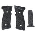 P320 Axg Grip Panel Set Palm Swell Integrated Magwell G10 Black Gray