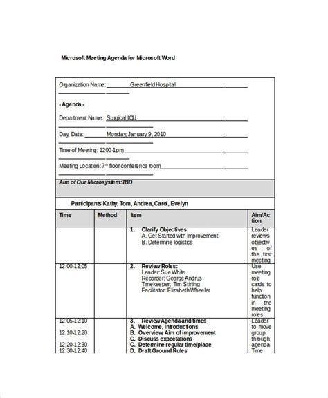 Microsoft Office Agenda Template Besttemplatess Besttemplatess