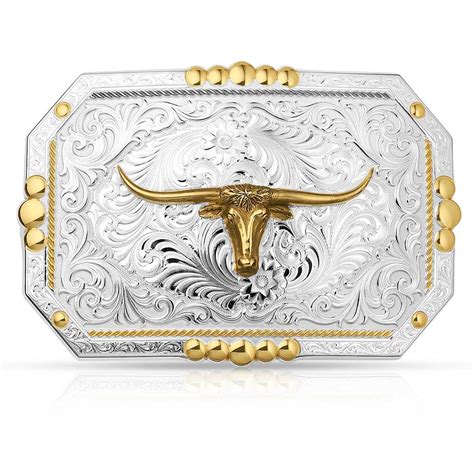 Montana Silversmiths Principle Longhorn Showpiece Belt Buckle 45410