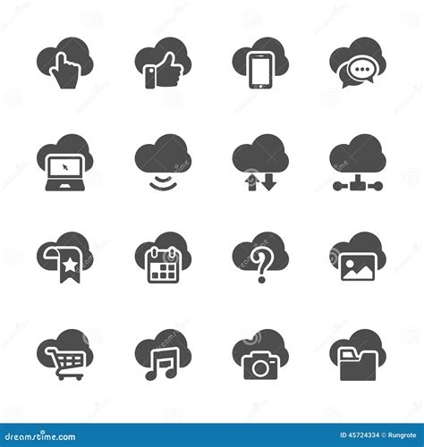 Cloud Computing Icon Set Vector Eps10 Stock Vector Illustration Of Mobile Chat 45724334