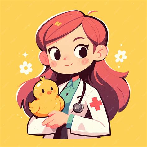 Un Doctor Chico Y Lindo Al Estilo De Las Caricaturas Vector Premium