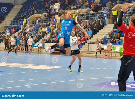 Fernanda Da Silva Player Of Csm Bucharest Attacks During The Match With Mks Selgros Lublin