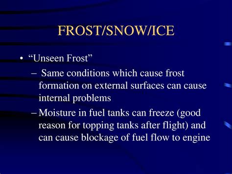Frost Snow Ice Far Operating In Icing Conditions Ppt Download