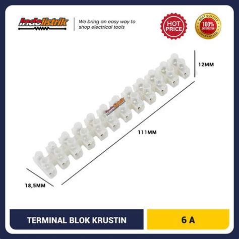 Promo Terminal Blok Krustin 6mm 6 Ampere Putih Tab Klustin Plastik