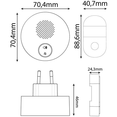 Безжичен звънец Entac за вратапорта екстериор 38 песни 150 м