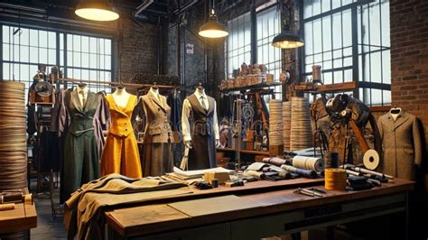Fashion Designer Creating Clothes In A Vintage Tailor Shop Stock Video