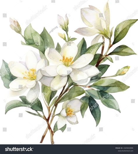 Jasmine Flower Botanical Drawing