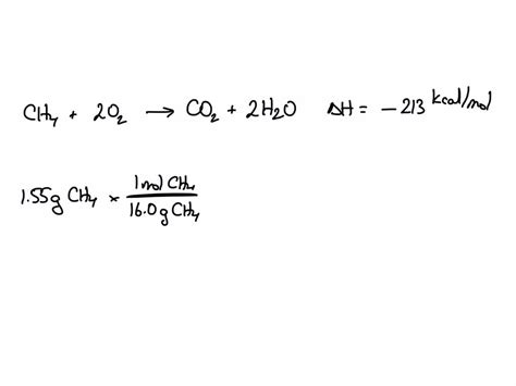 Solved Given The Following Equation For The Combustion Of Methane