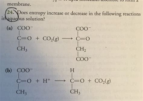 Solved Membrane 24 Does Entropy Increase Or Decrease In The