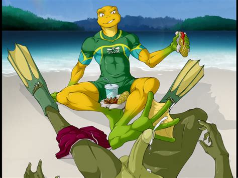 Rule 34 4 3 4 Toes 5 Fingers 5 Toes Amber Eyes Amphibian Anthro Beach Beverage Bodily Fluids